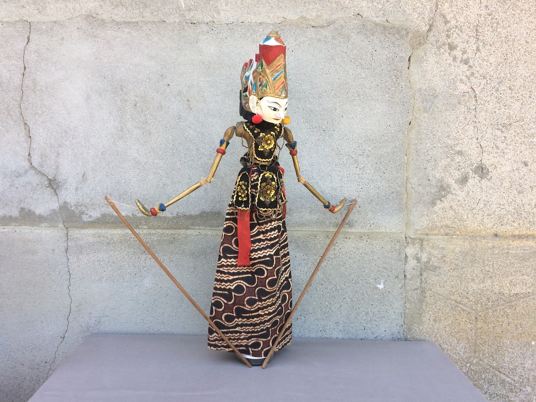 Large Indonesian Stick Puppet, Wayang Golek Java Decor, Puppet ...
