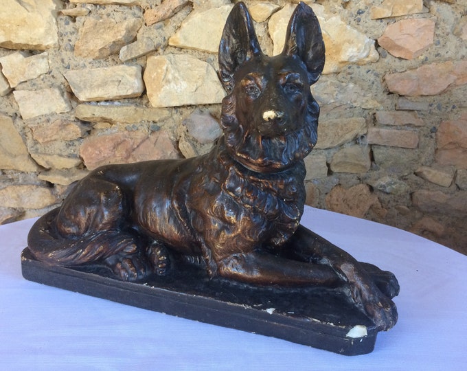 Antique German Shepherd Dog Statue, Large Art Deco GSD Plaster Bust - Etsy