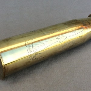 Trench Art Artillery Shell, Decorated WW1 Shell Casing, Found and ...