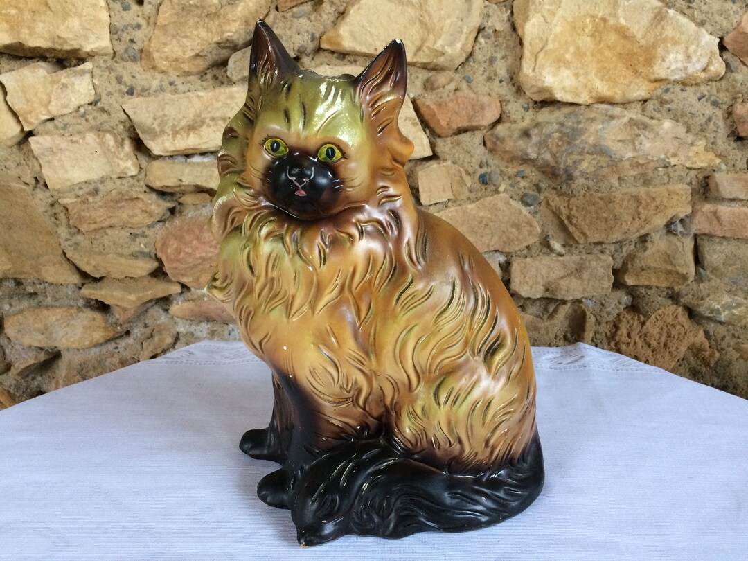 Large Ceramic Cat Statue, Cat Lover Gift - Etsy