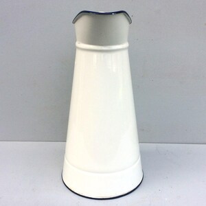 Large White Enamel Pitcher, Mid Century Enamelware - Etsy