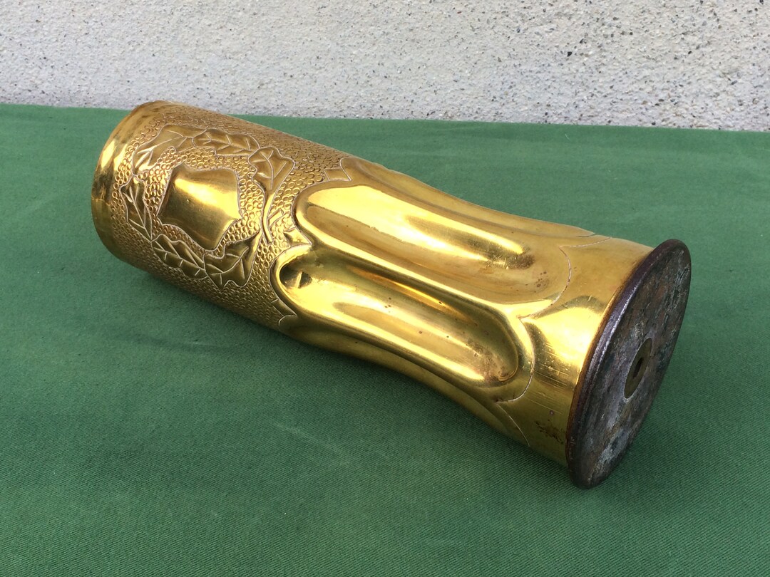 Trench Art Hand Decorated Shell Casing, World War 1 Militaria, Found ...