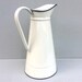 Large White Enamel Pitcher, Mid Century Enamelware - Etsy