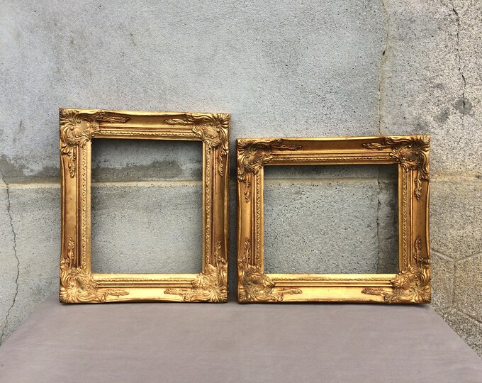 Gesso Wall Frames, Identical Pair of Two 16 X 14 Inch Picture Frames ...