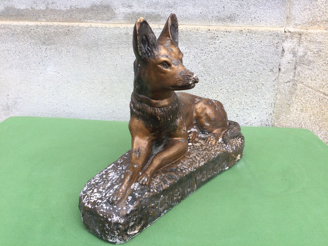 Belgian Malinois Police Dog Statue, Art Deco Antique Dog Figurine - Etsy