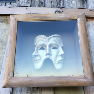 Large Shadow Box With Vintage Three Faces Venetian Mask, Ancient Greece ...