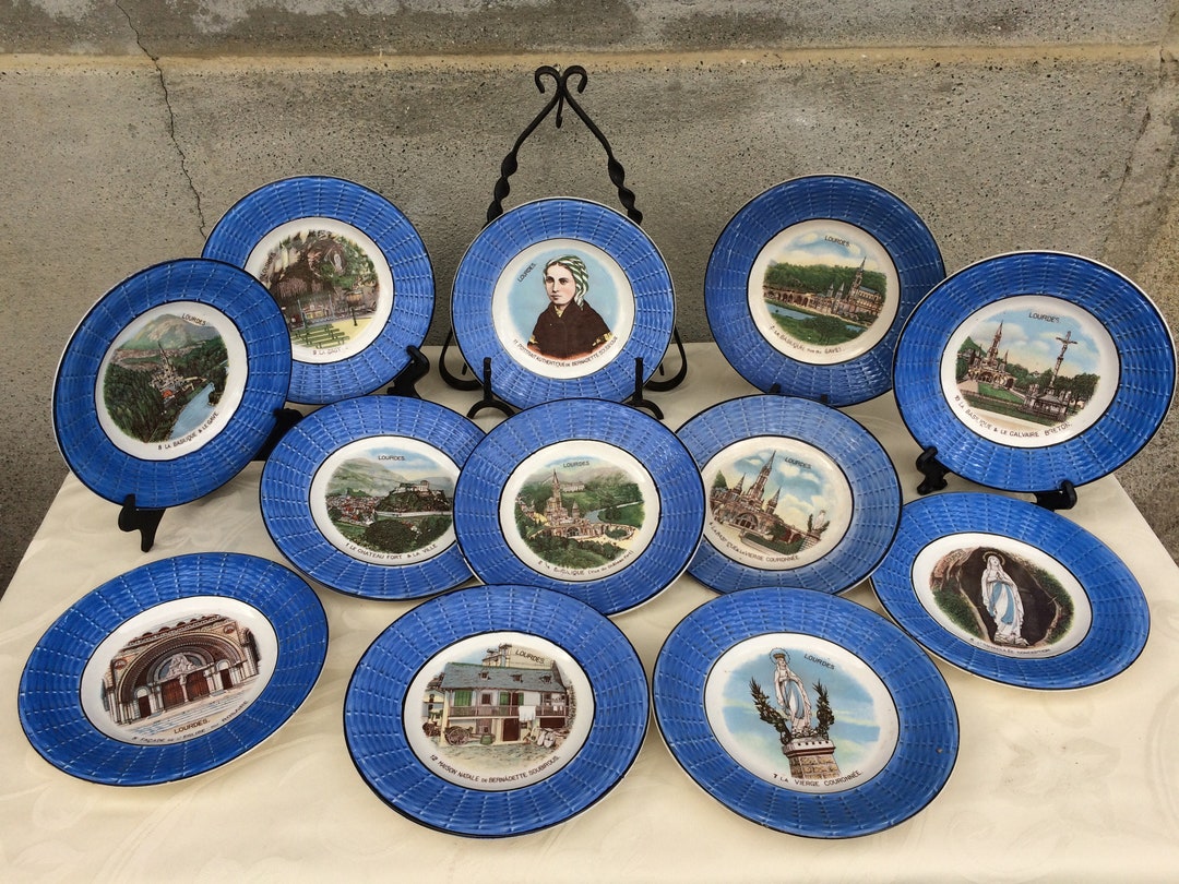 Antique Plates Set, Complete Catholic Plate Collection From the Holy ...