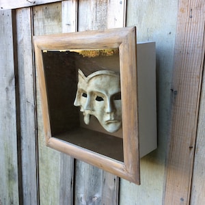 Large Shadow Box With Vintage Three Faces Venetian Mask, Ancient Greece ...