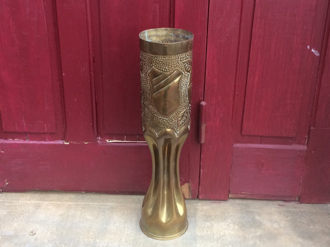 Trench Art Hand Decorated Shell Casing, World War 1 Militaria, Found ...