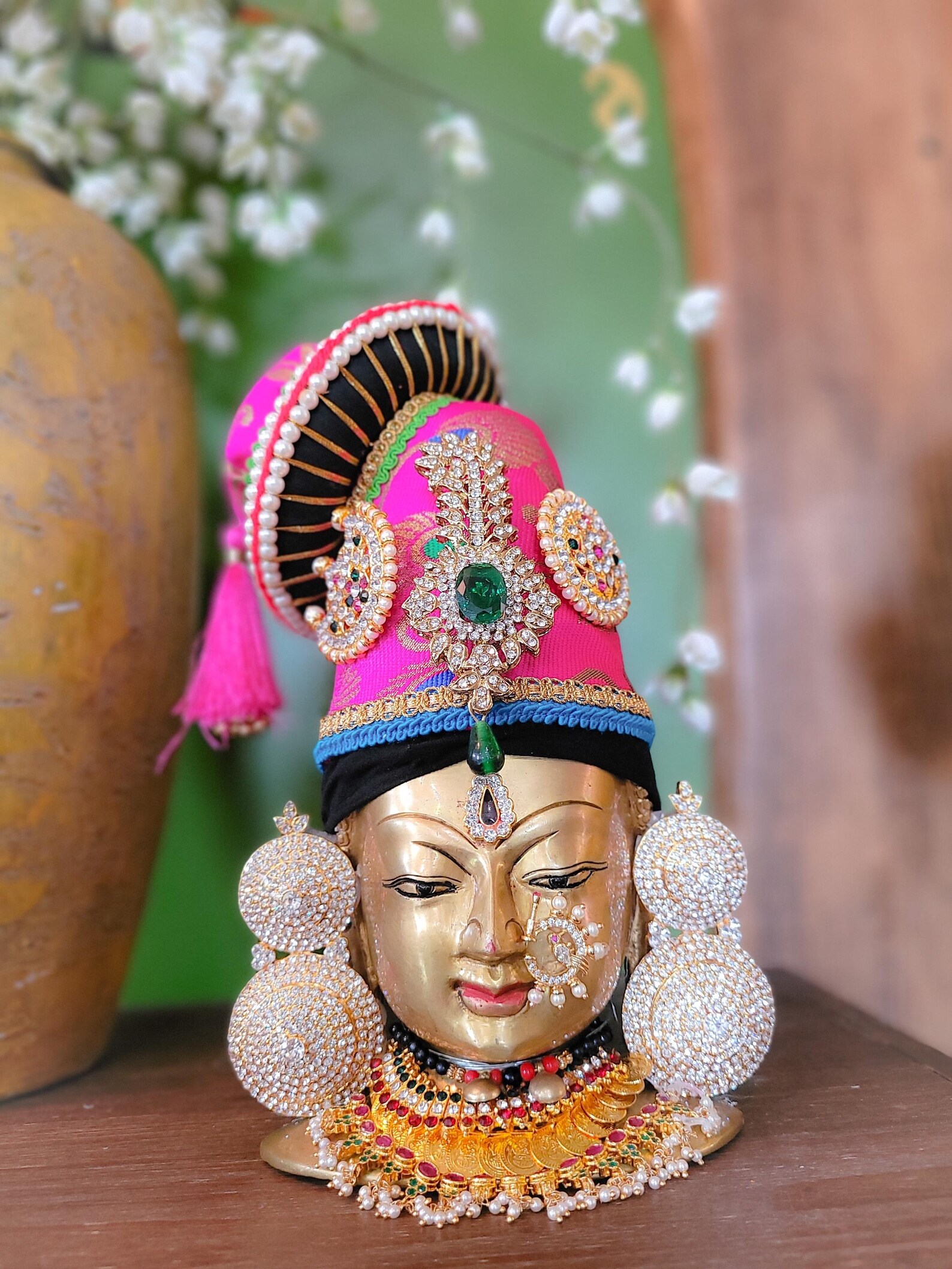 Vastra Kirita - Ammavaru Crown With Brocade Fabric - Etsy