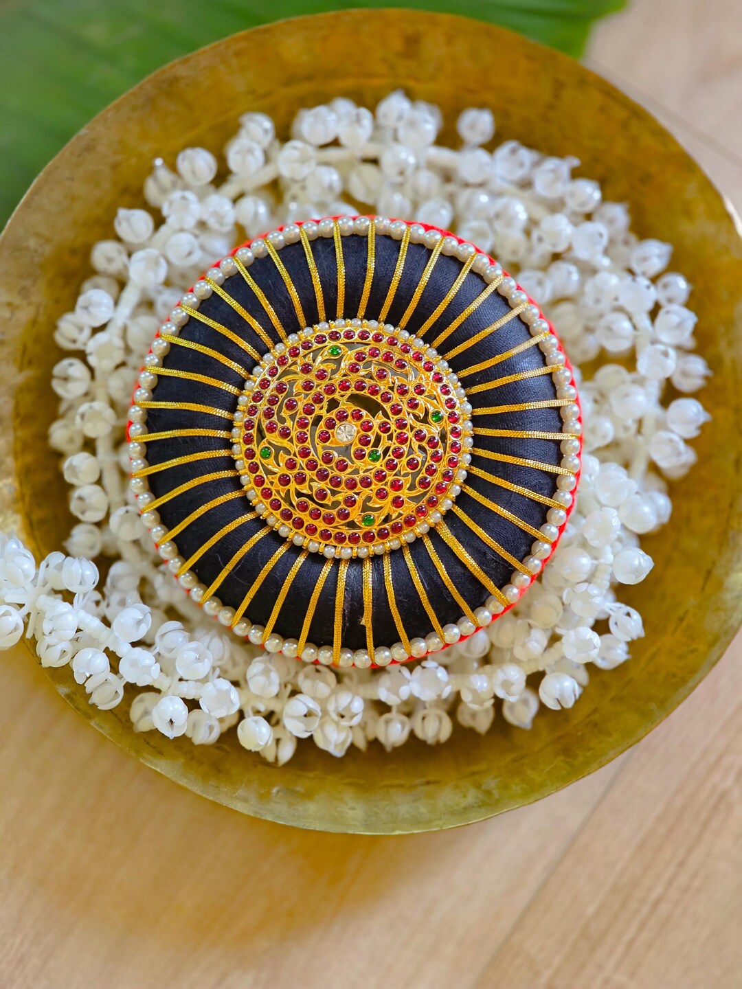 Jadau Koppu Pathakam - Pearl Head Bun Ornament With Pathakam - Etsy