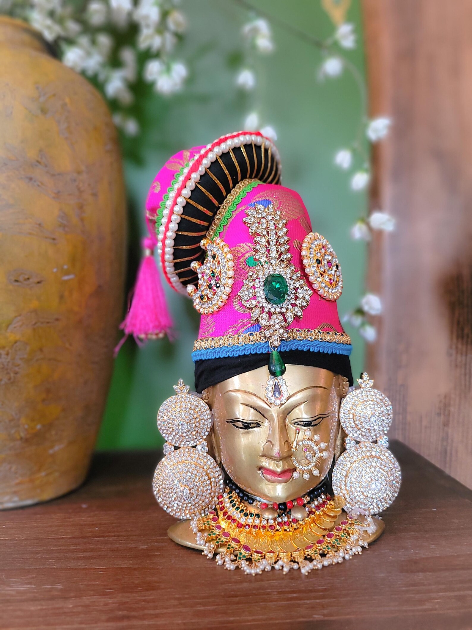 Vastra Kirita - Ammavaru Crown With Brocade Fabric - Etsy