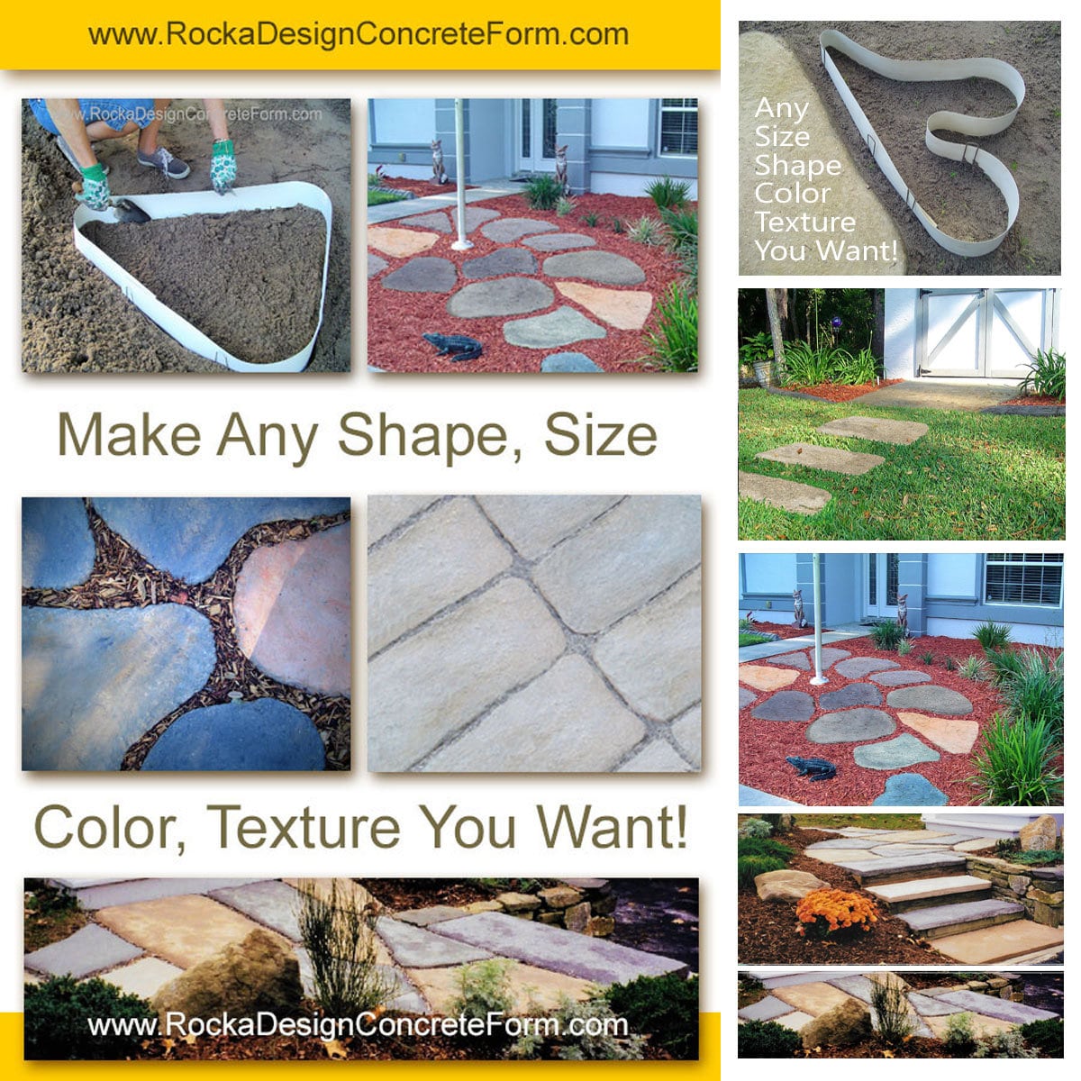 Concrete Stamp DIY Concrete Path Maker Mold - Create Custom Walkways ...