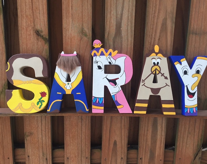 8 Custom Beauty and the Beast Letters Kids Room Girls Nursery Baby ...