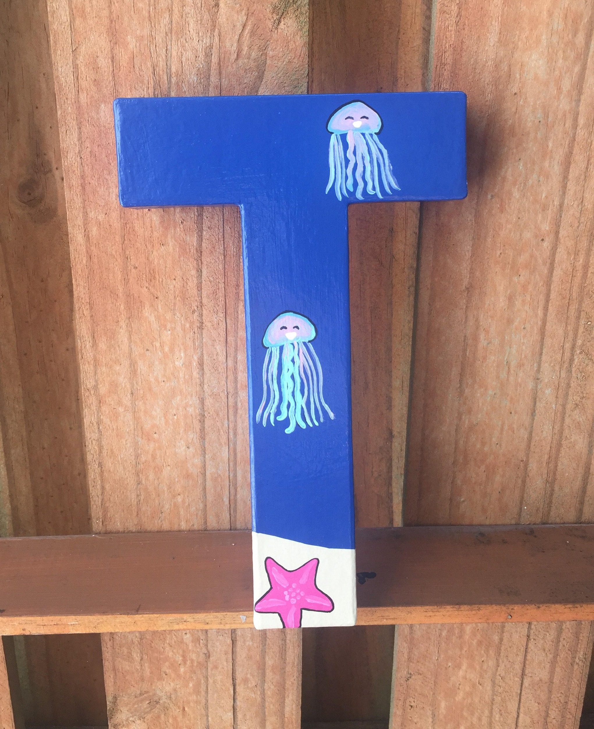 8 Custom Ocean Beach Theme Letters Wall Art Nursery Kids | Etsy