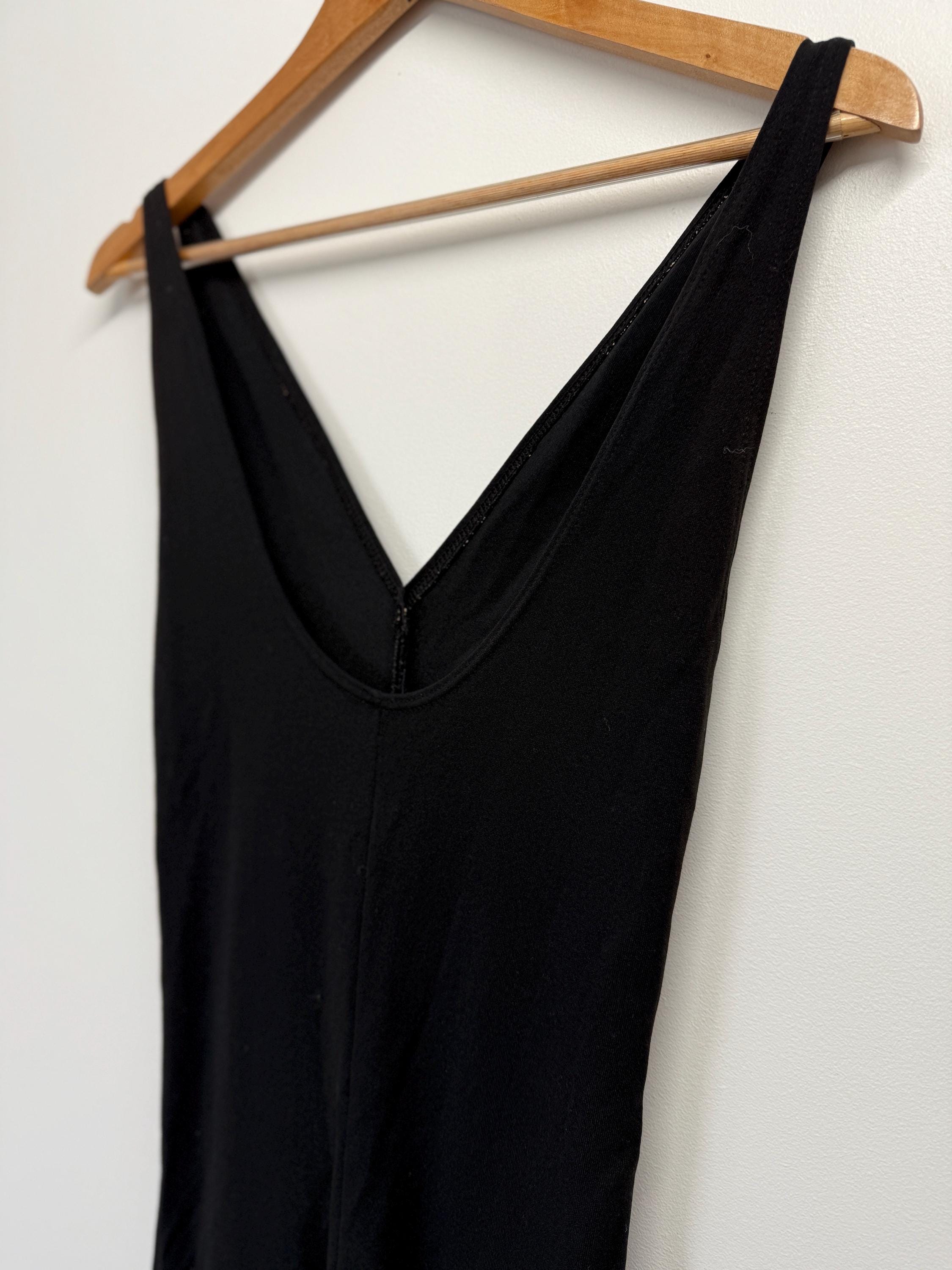 Vintage 60s 70s Dance Wear Black Flared Unitard Leotard Ballet One ...