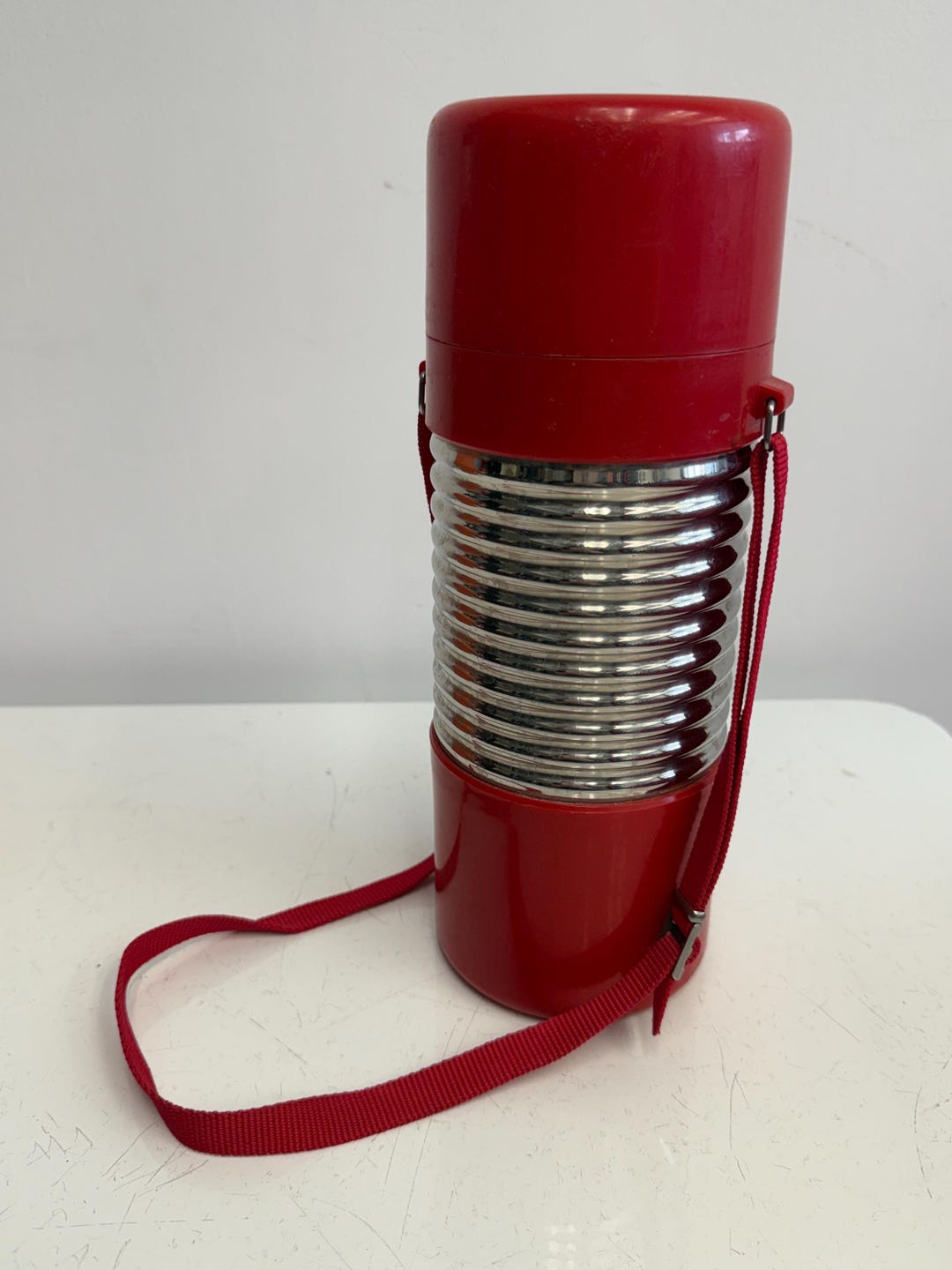 Vintage 70s Red and Silver Nissan Vacuum Flask & Strap - Etsy