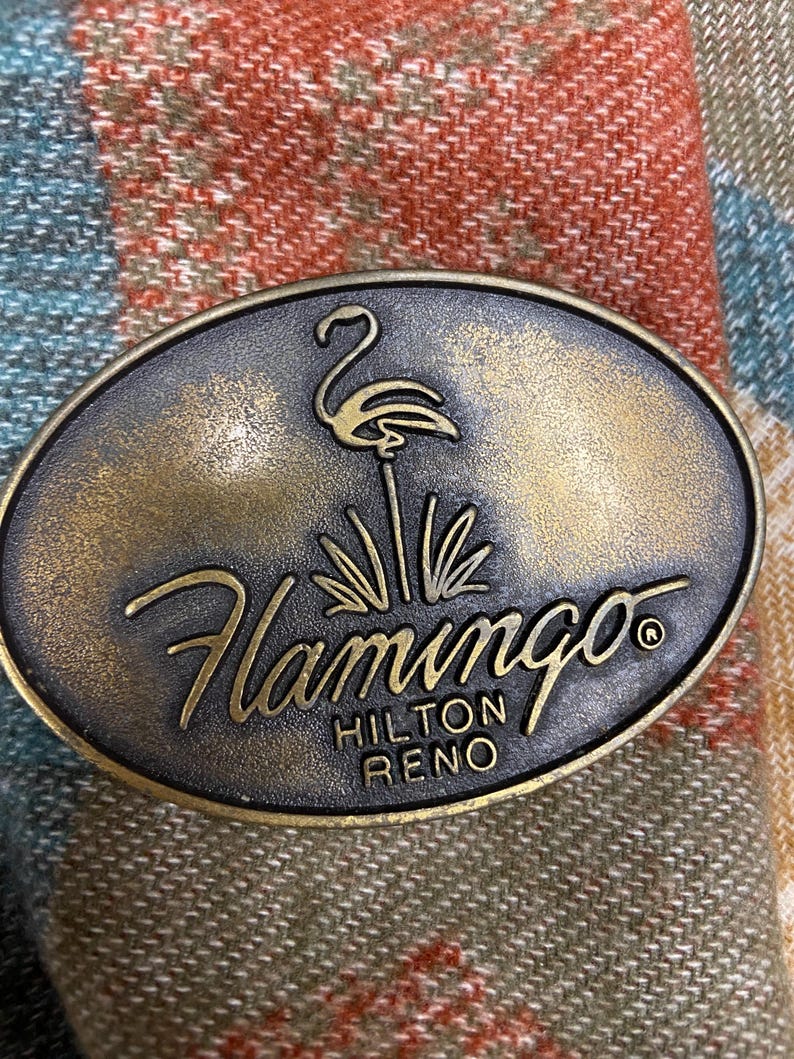 Retro 80s Flamingo Hilton Reno Belt Buckle - Etsy