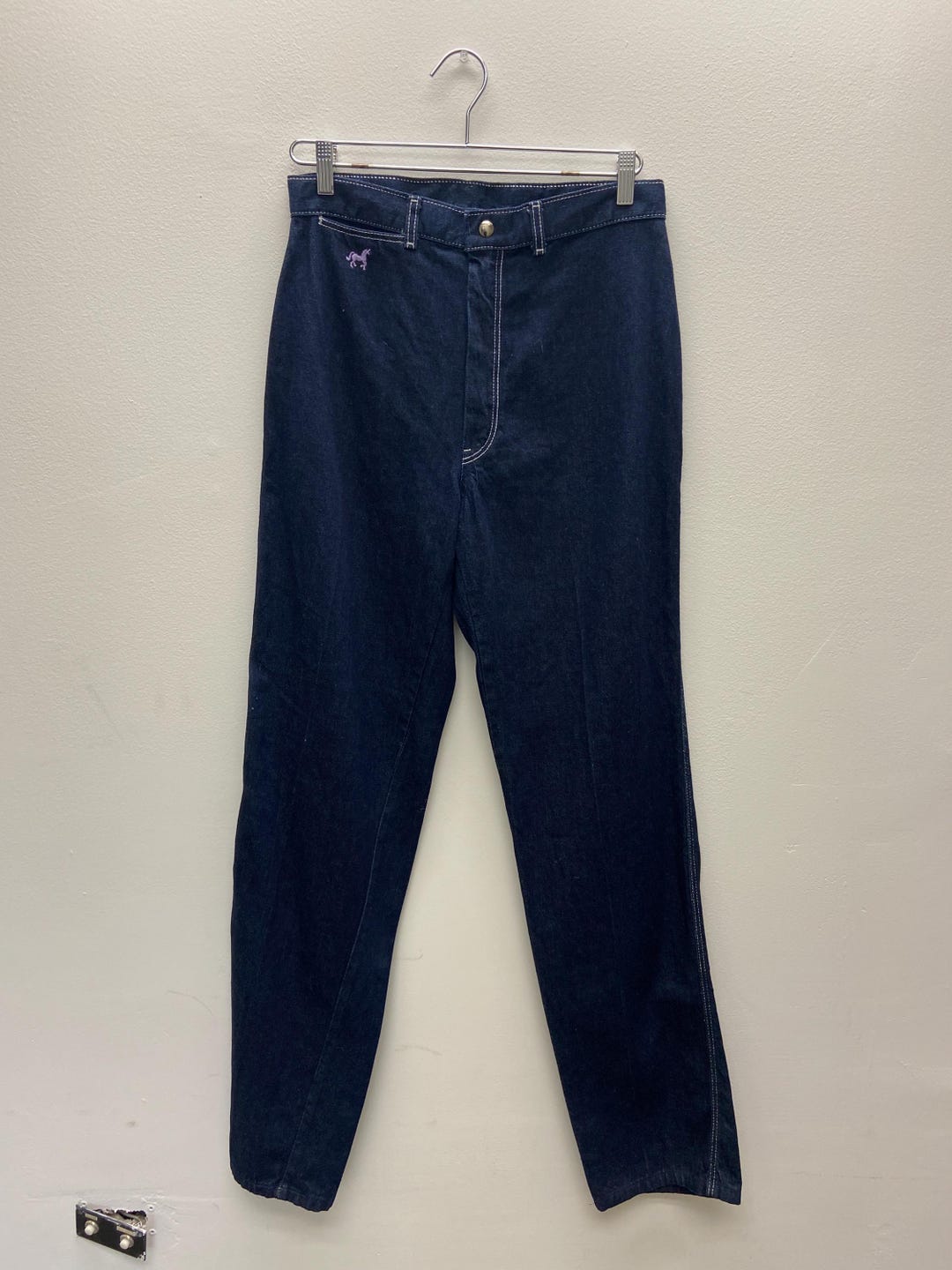 Vintage 70s 80s Pizzazz High Rise Dark Wash Jeans 16 - Etsy