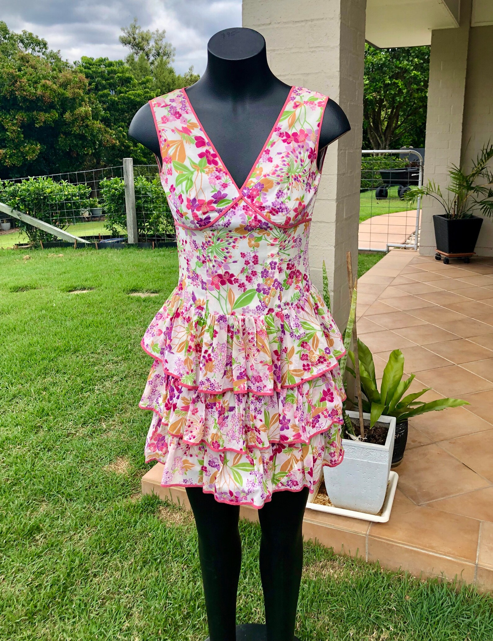 Vintage | Bespoke | Floral Mini Dress | Small | 1970 Fashion - Etsy