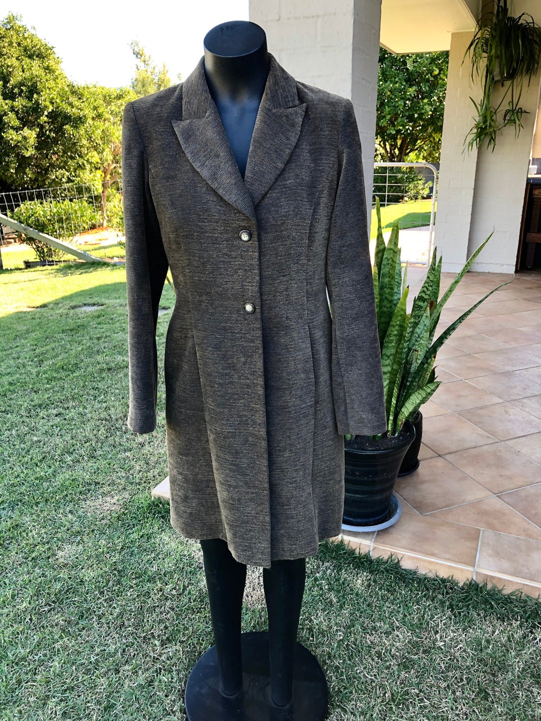 Brown Flecked Coat/ Made in Australia / Size 10 / 1980s / Trench Coat ...