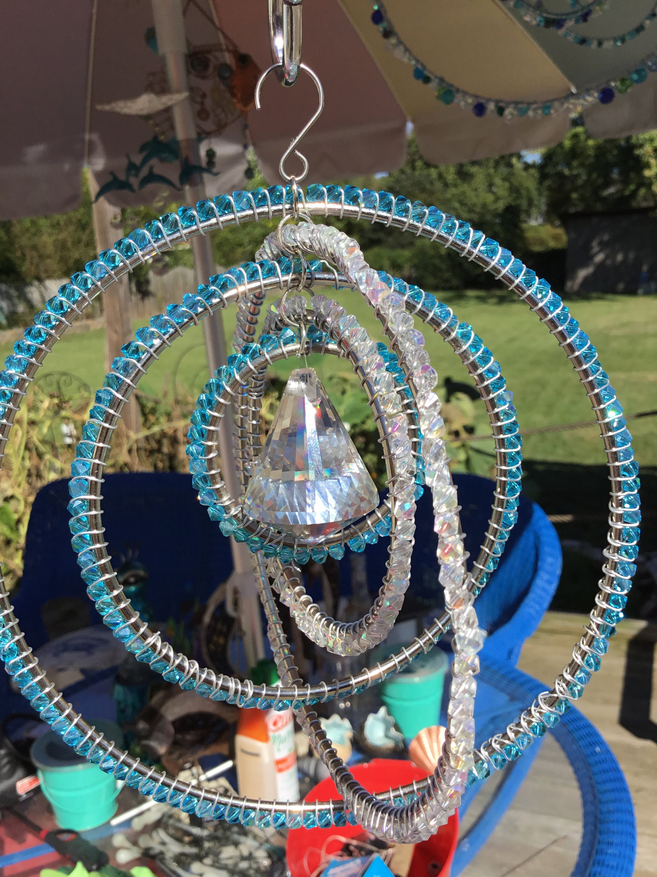 Beautiful Blue Crystal Suncatcher - Etsy