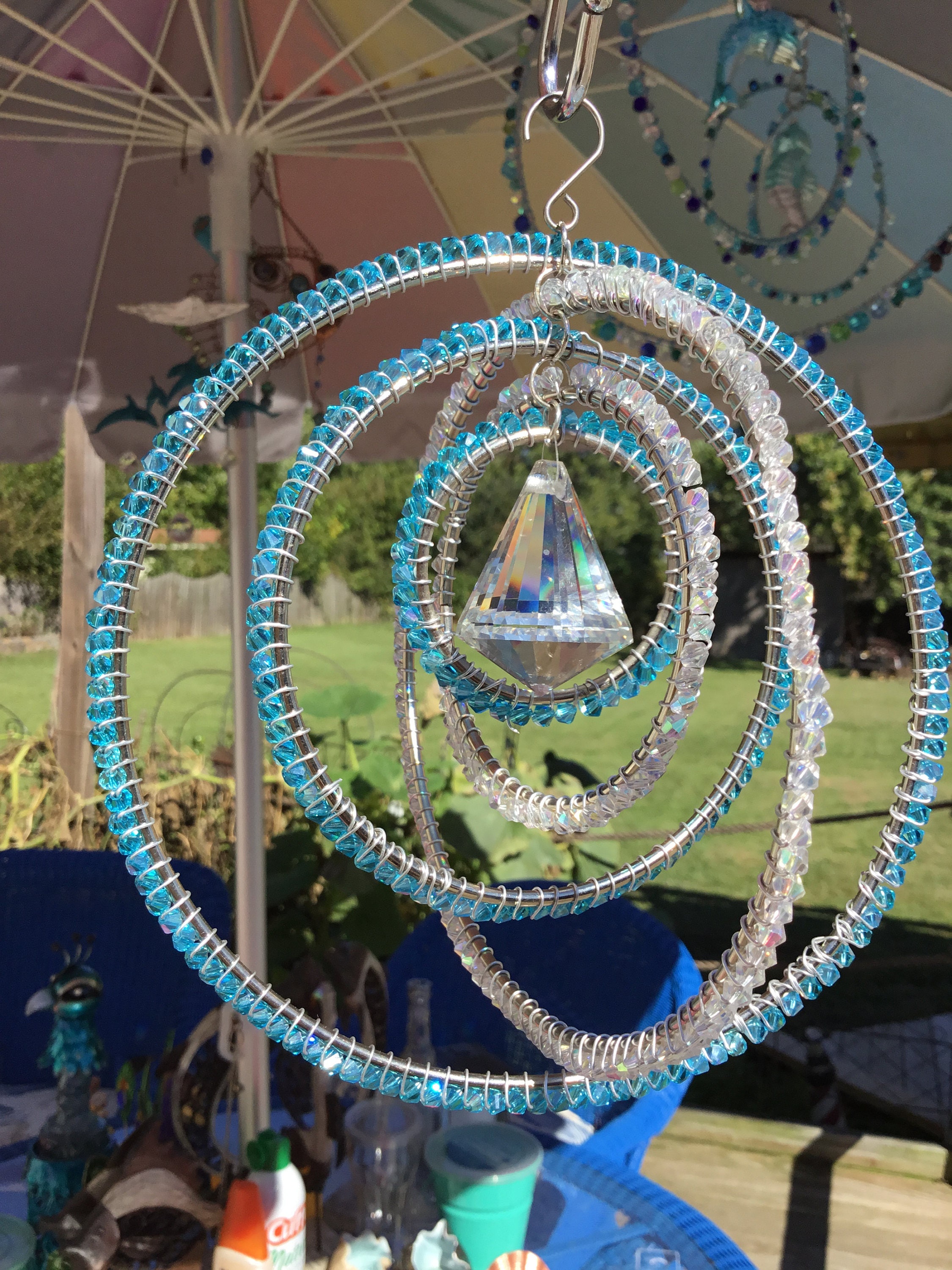 Beautiful Blue Crystal Suncatcher - Etsy