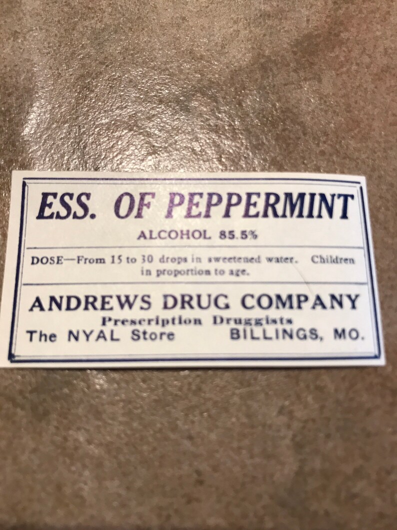 Authentic Vintage Rx Labels With Adhesive Back: Peppermint - Etsy