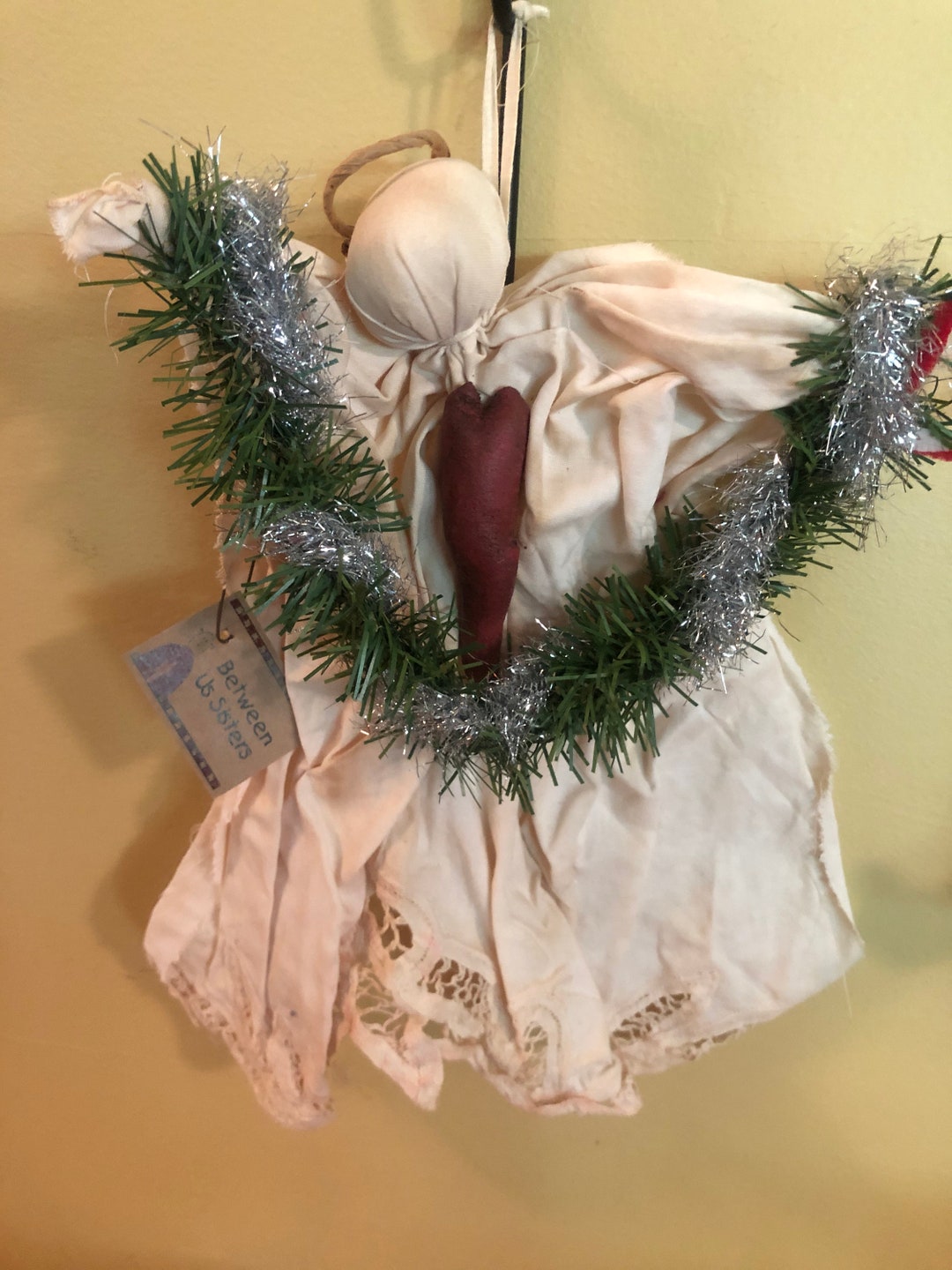 Tangled Tinsel Angel Made Using Vintage Ladies Hankies - Etsy