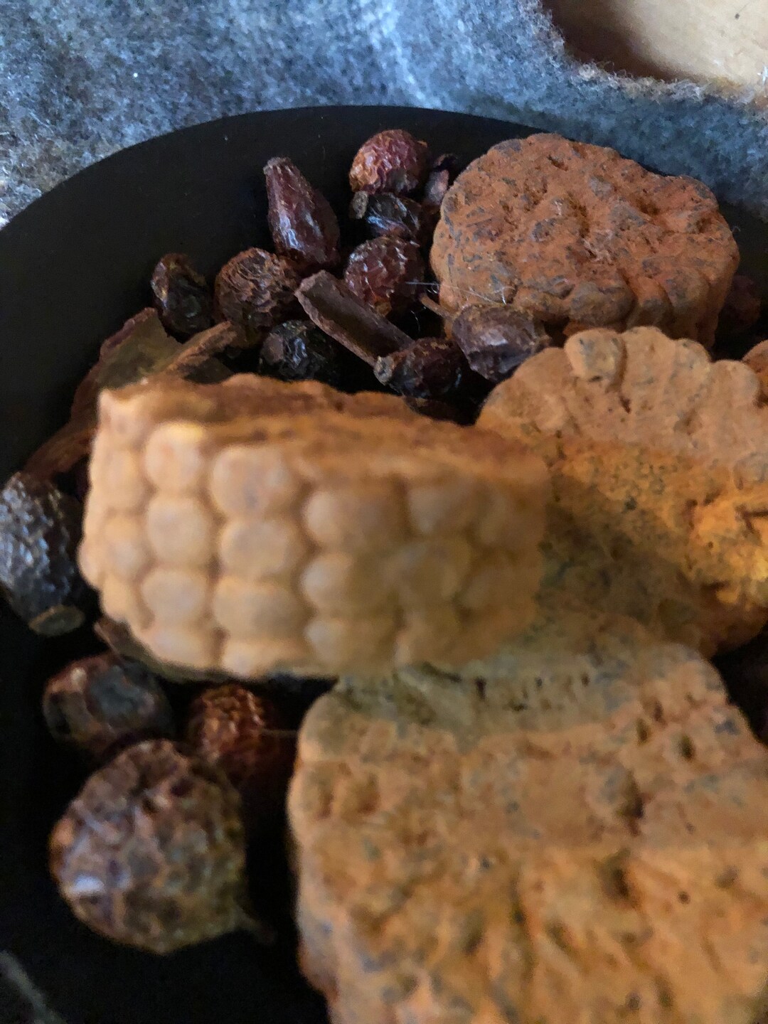 Blackened Wax Corn Cob Nubbins With Generous Scoop Rosehips and ...