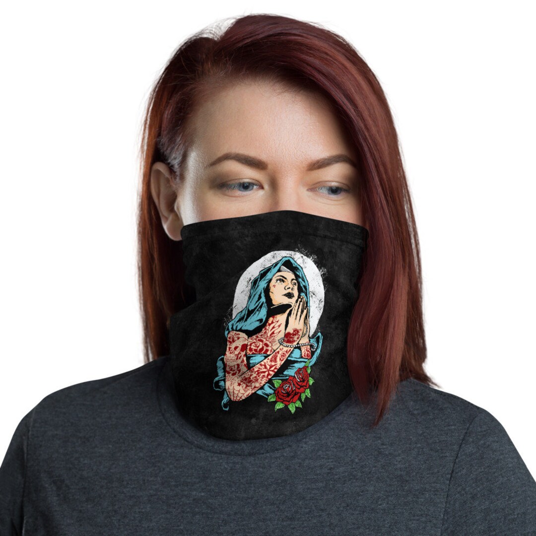 Virgin Mary With Tattoo's Washable Face Mask Neck Gaiter - Etsy