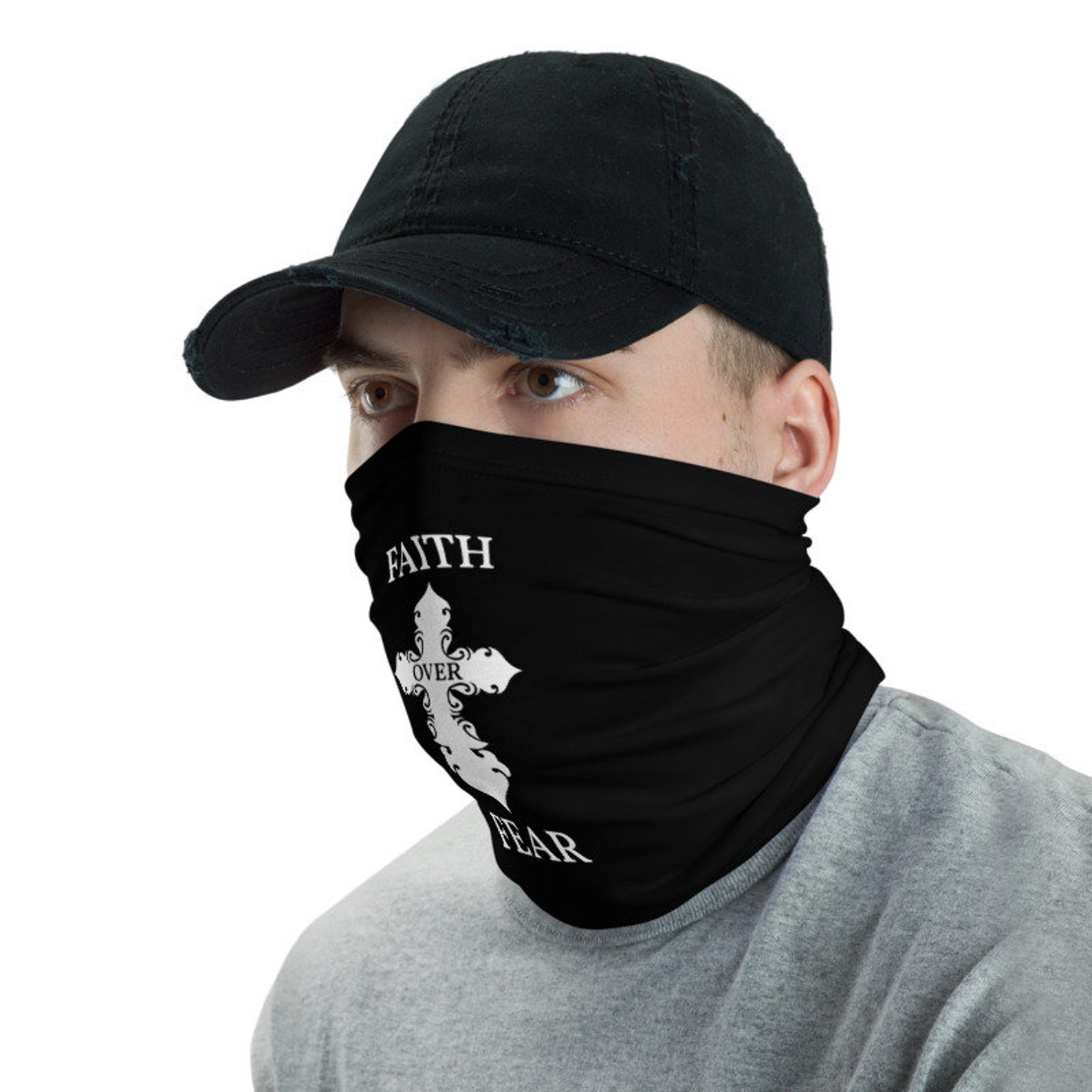 Faith Over Fear Washable Face Mask Neck Gaiter - Etsy