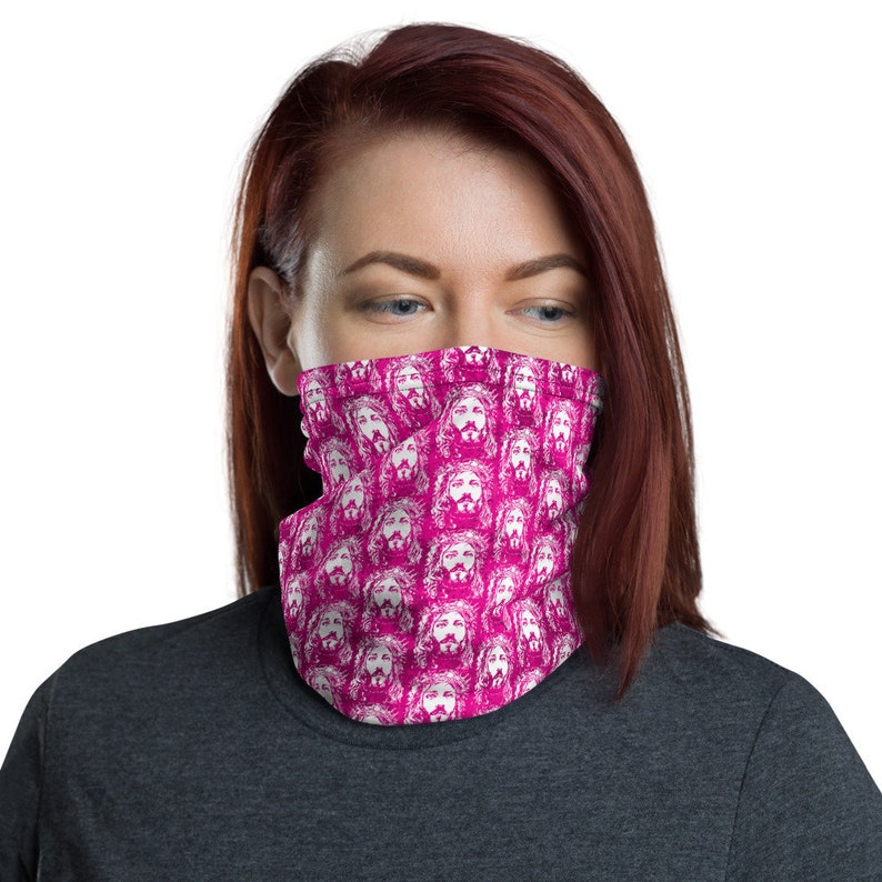 Jesus Christ Washable Face Mask Neck Gaiter Hot Pink - Etsy