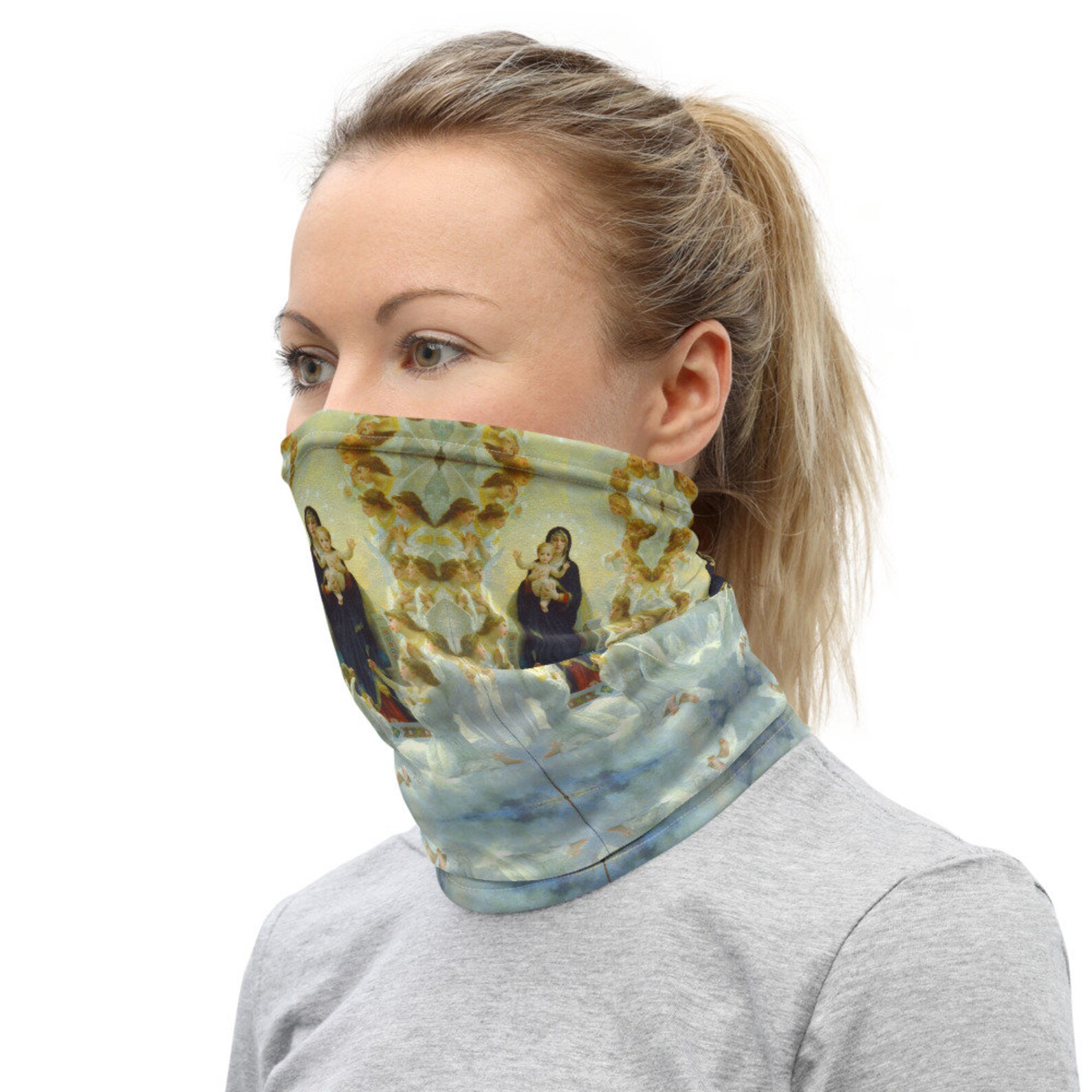 Holy Mary Bouguereau the Virgin With Angels Washable Face Mask Neck ...