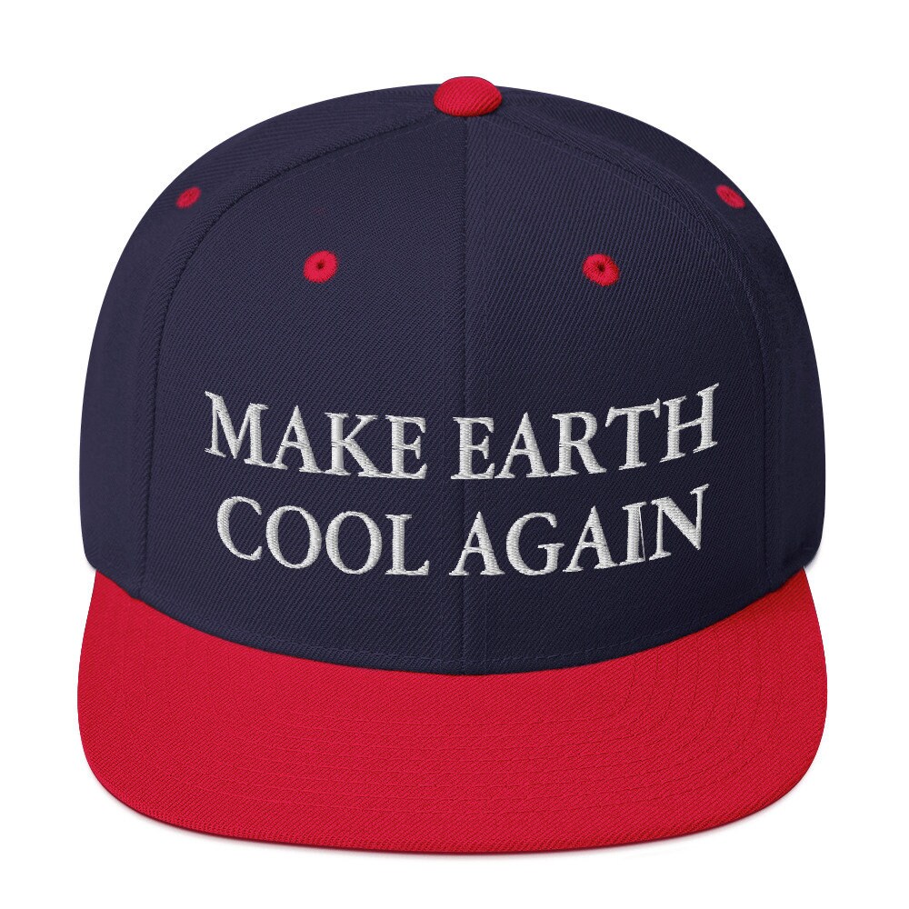 Make Earth Cool Again Embroidered Snapback Hat | Climate Change Hat # ...