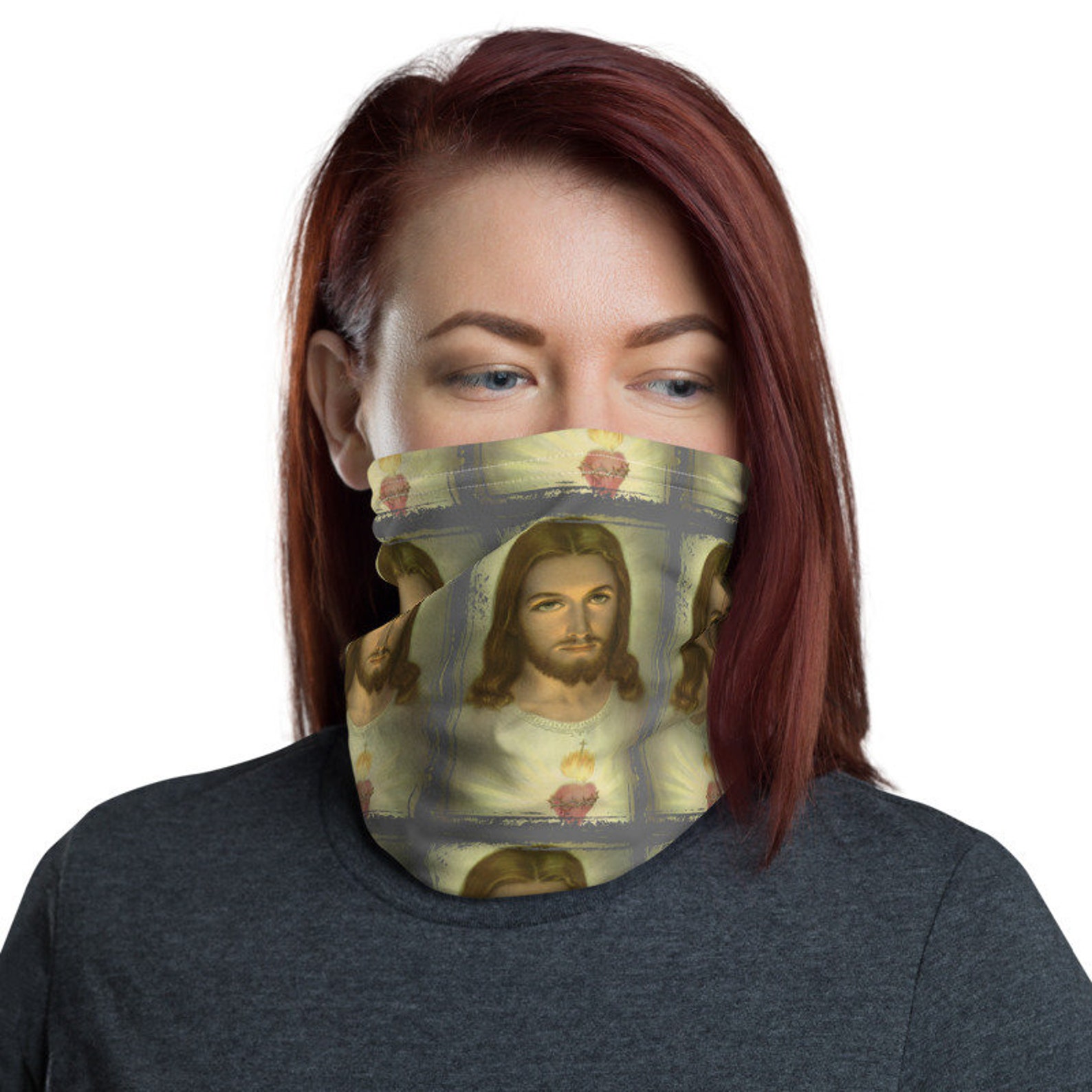 Jesus Face Washable Face Mask Neck Gaiter - Etsy