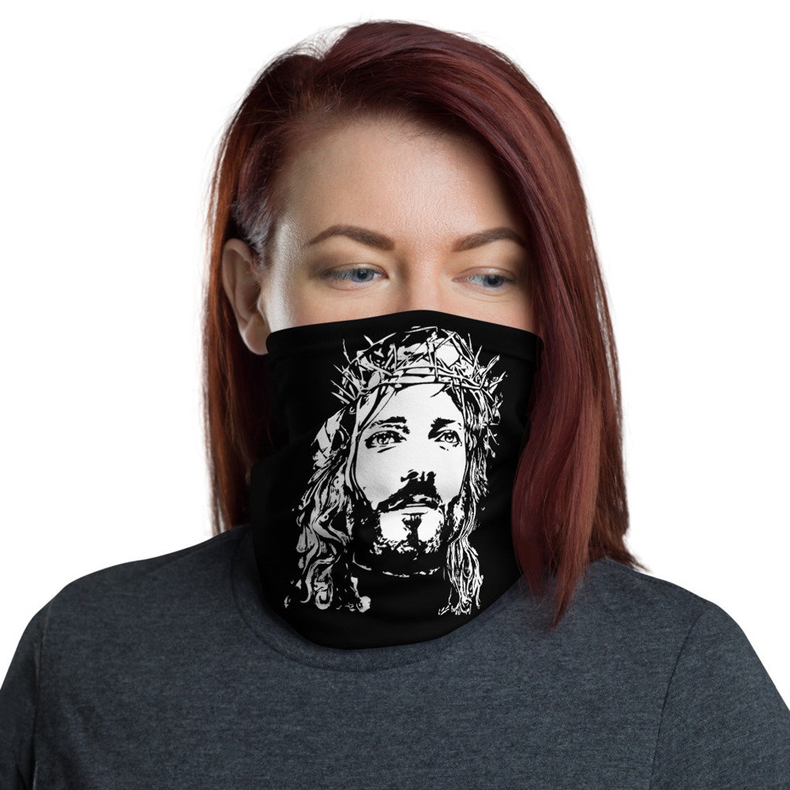 Jesus Face Washable Face Mask Neck Gaiter - Etsy