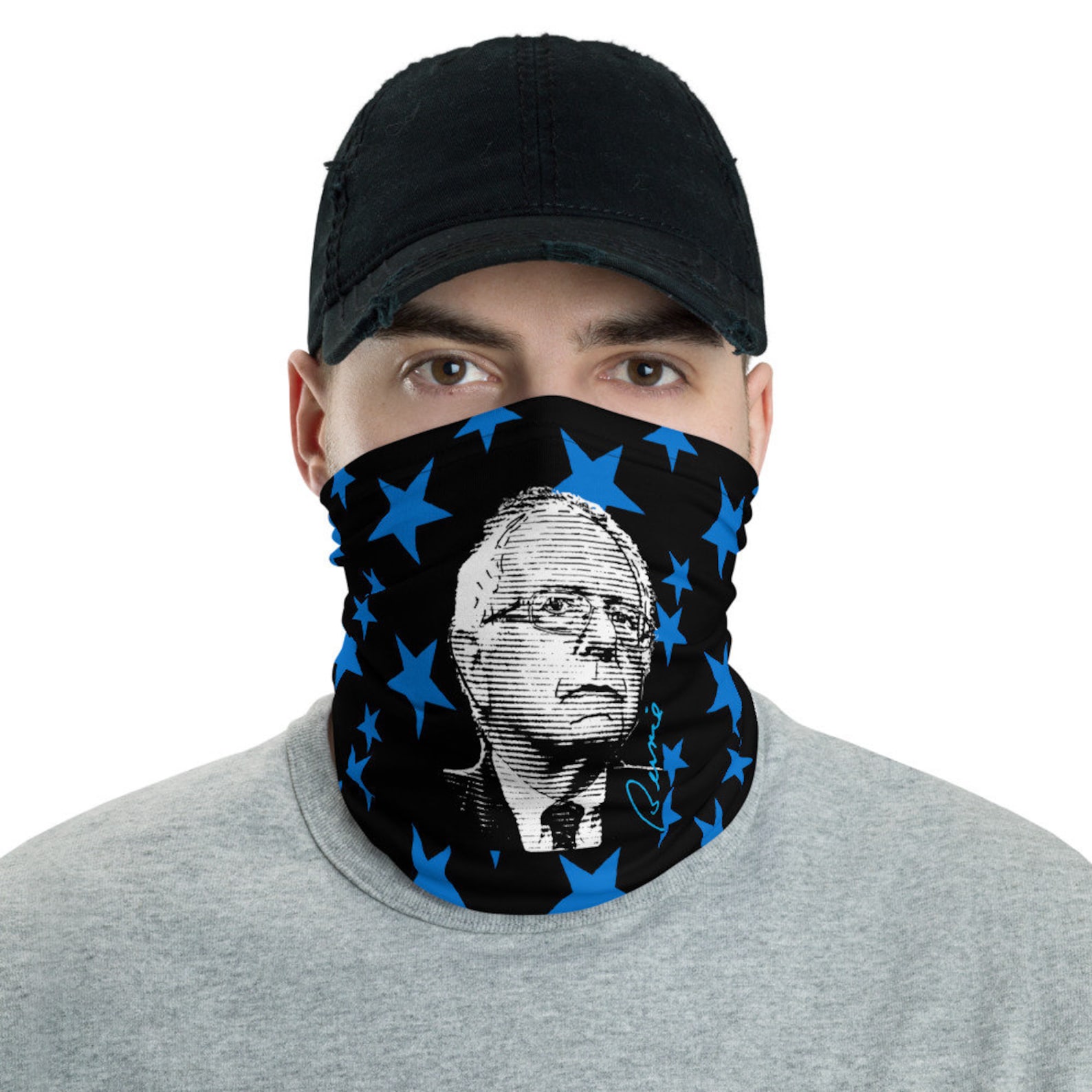Bernie Sanders Portrait Signature Washable Face Mask Neck - Etsy