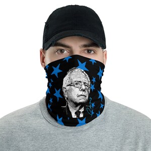 Bernie Sanders Portrait Signature Washable Face Mask Neck Gaiter ...