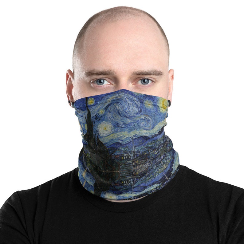 Van Gogh Starry Night Washable Face Mask Neck Gaiter Fine | Etsy
