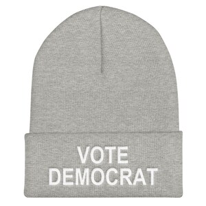Vote Democrat Embroidered Cuffed Beanie | Election 2024 Knit Hat - Etsy