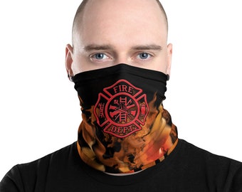 Fire Flames Washable Face Mask Neck Gaiter Fireman Hotrod | Etsy
