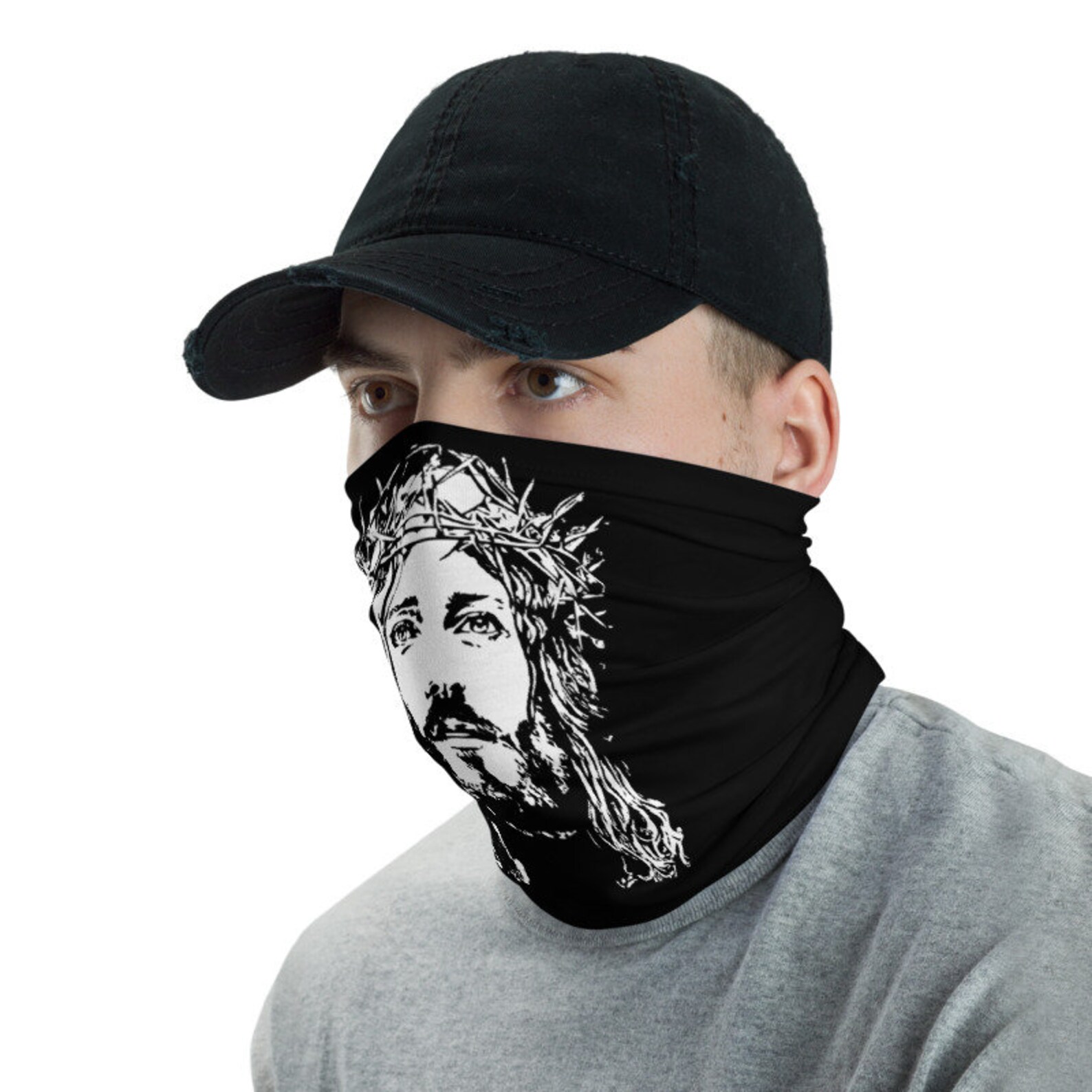 Jesus Face Washable Face Mask Neck Gaiter - Etsy