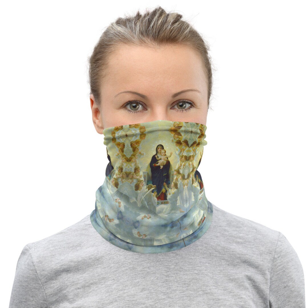 Holy Mary Bouguereau the Virgin With Angels Washable Face Mask Neck ...