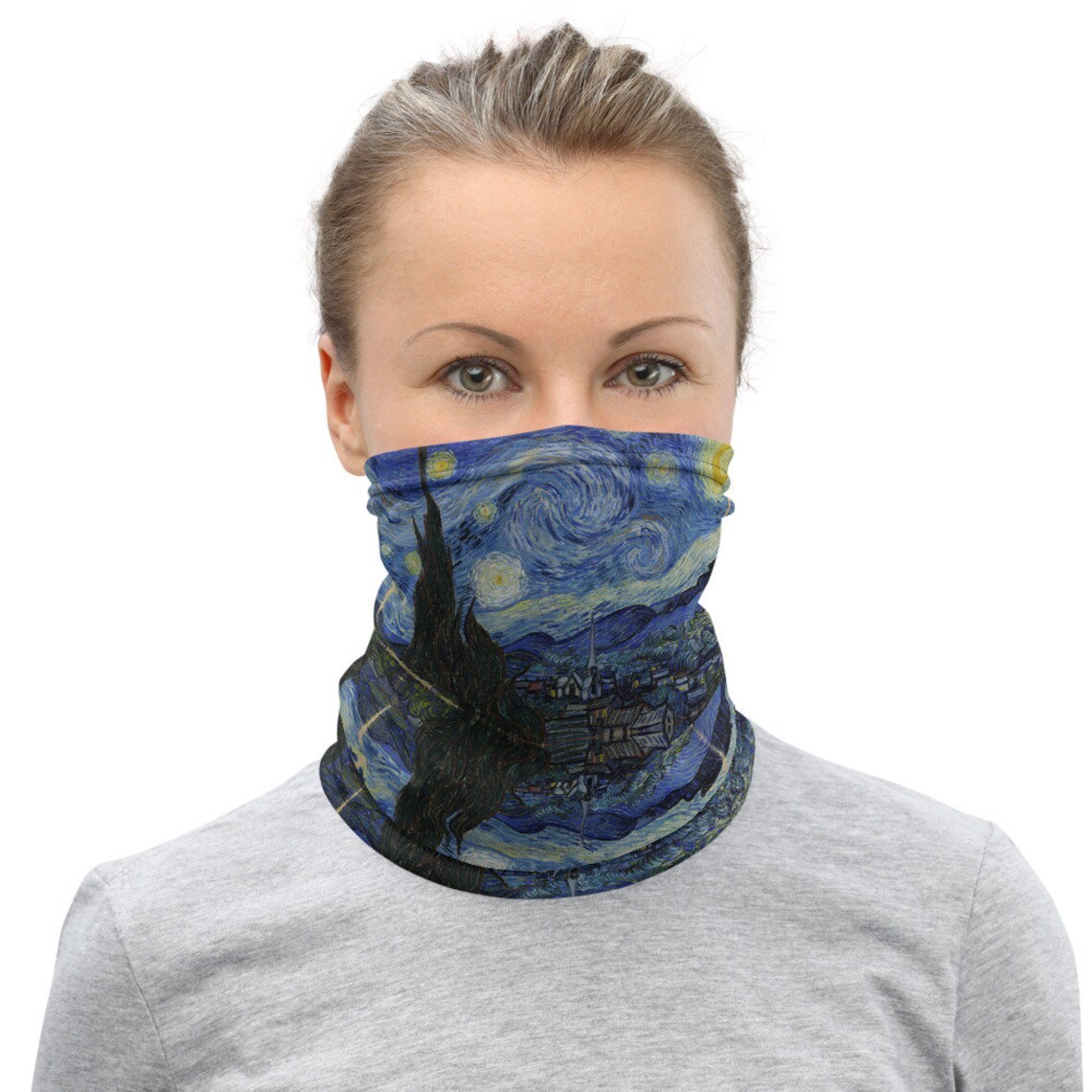 Van Gogh Starry Night Washable Face Mask Neck Gaiter Fine | Etsy