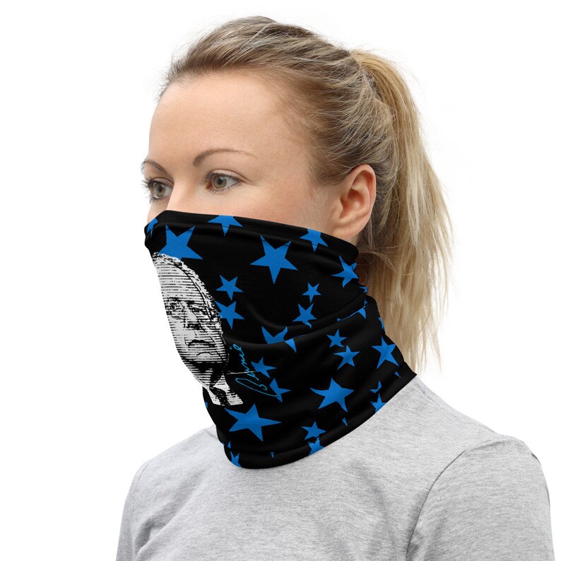 Bernie Sanders Portrait Signature Washable Face Mask Neck Gaiter ...