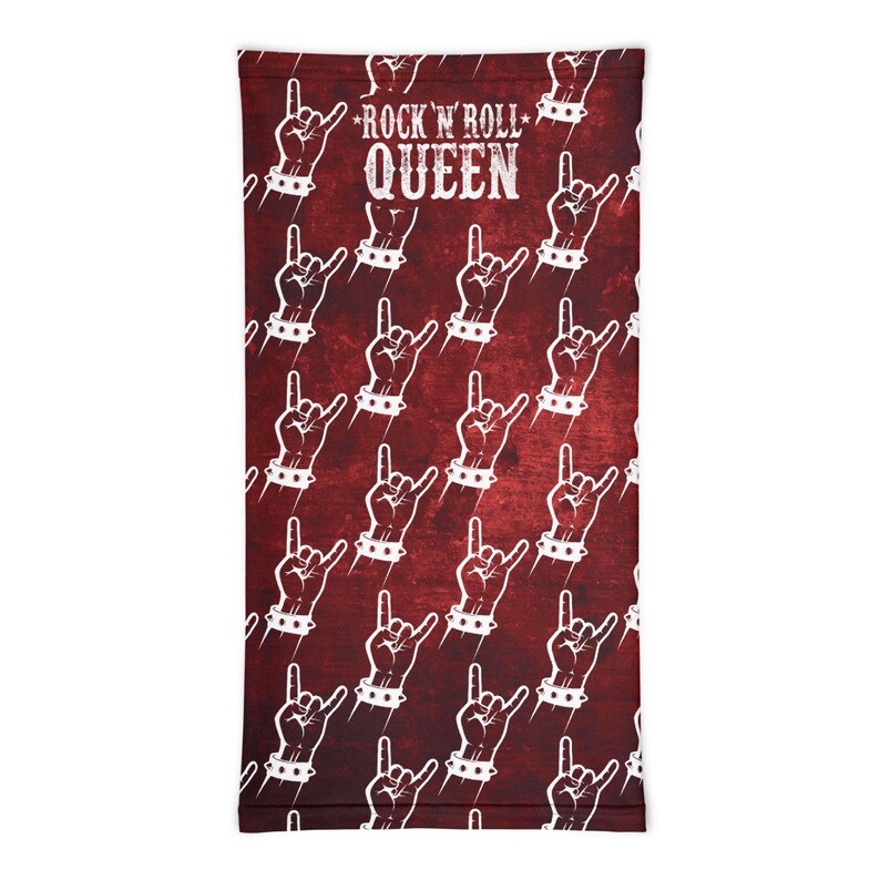 Rock N Roll Queen Washable Face Mask Neck Gaiter | Red - Etsy