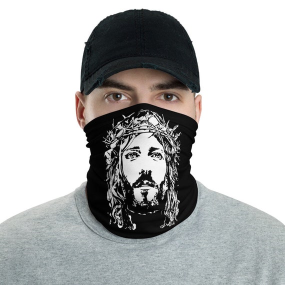 Jesus Face Washable Face Mask Neck Gaiter | Etsy