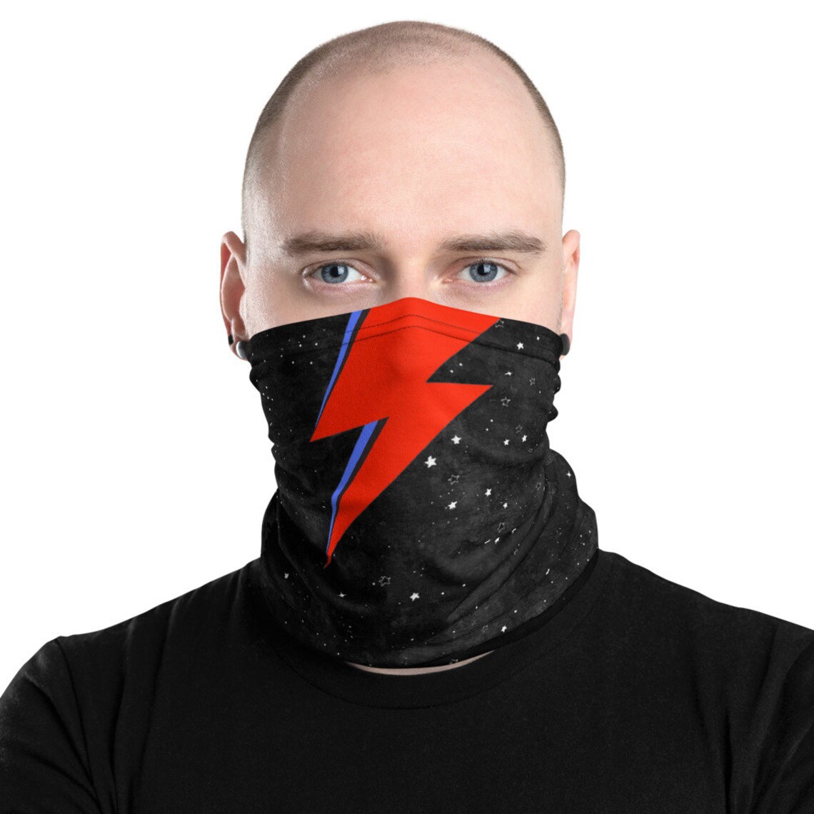 Red Lightning Bolt Washable Face Mask Neck Gaiter | Rock N Roll Mask - Etsy