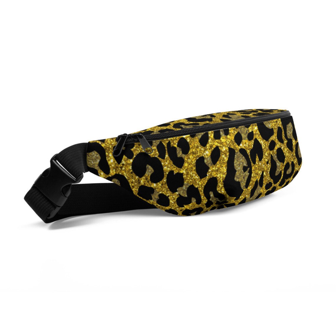 Leopard Gold Glitter Fanny Pack This is a printed design. | Etsy
